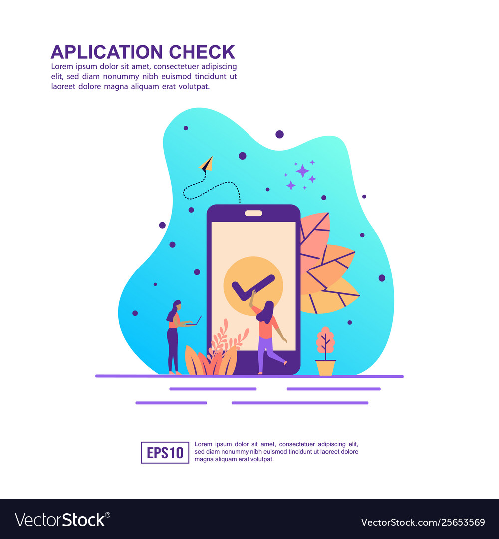 Concept application check modern conceptual Vector Image Concept application check modern conceptual Vector Image
