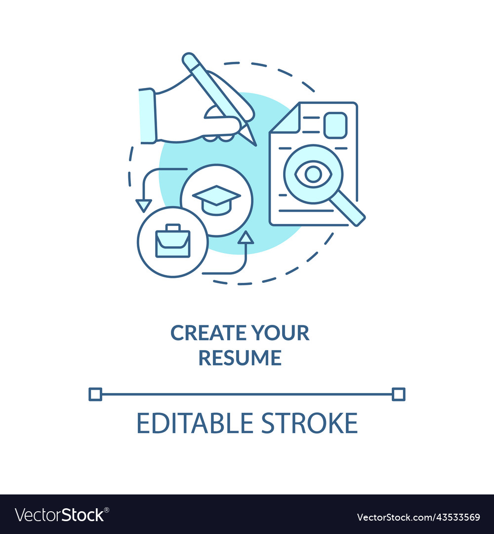 Create your resume turquoise concept icon Vector Image Create your resume turquoise concept icon Vector Image