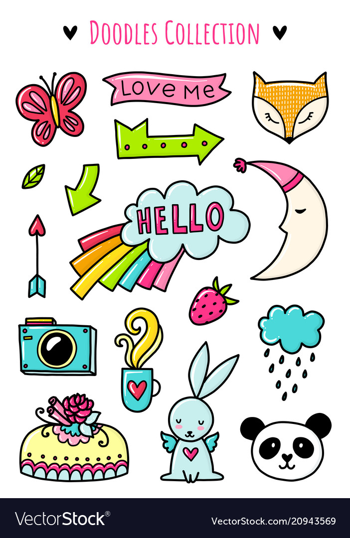 Doodle elements Royalty Free Vector Image - VectorStock