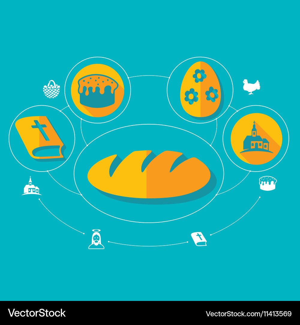 Easter flat infographic Royalty Free Vector Image