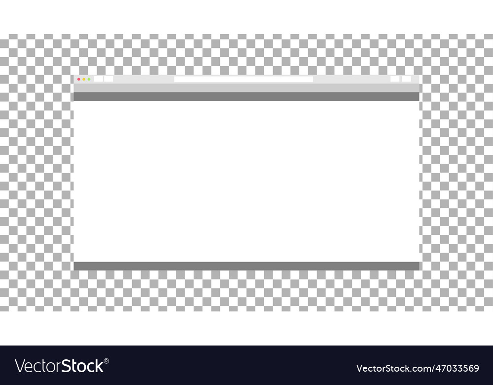 Empty browser window on transparent background Vector Image Empty browser window on transparent background Vector Image