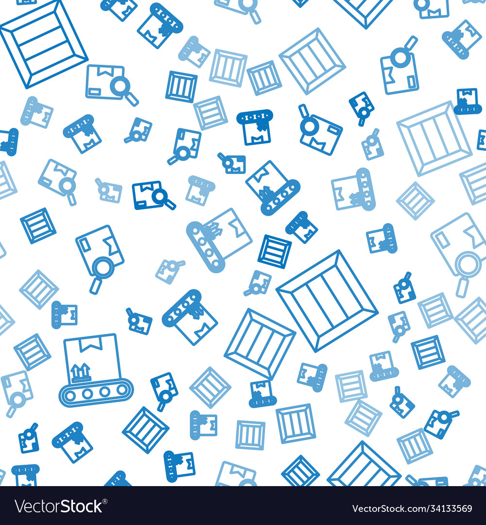 Set line conveyor belt with cardboard box wooden Vector Image