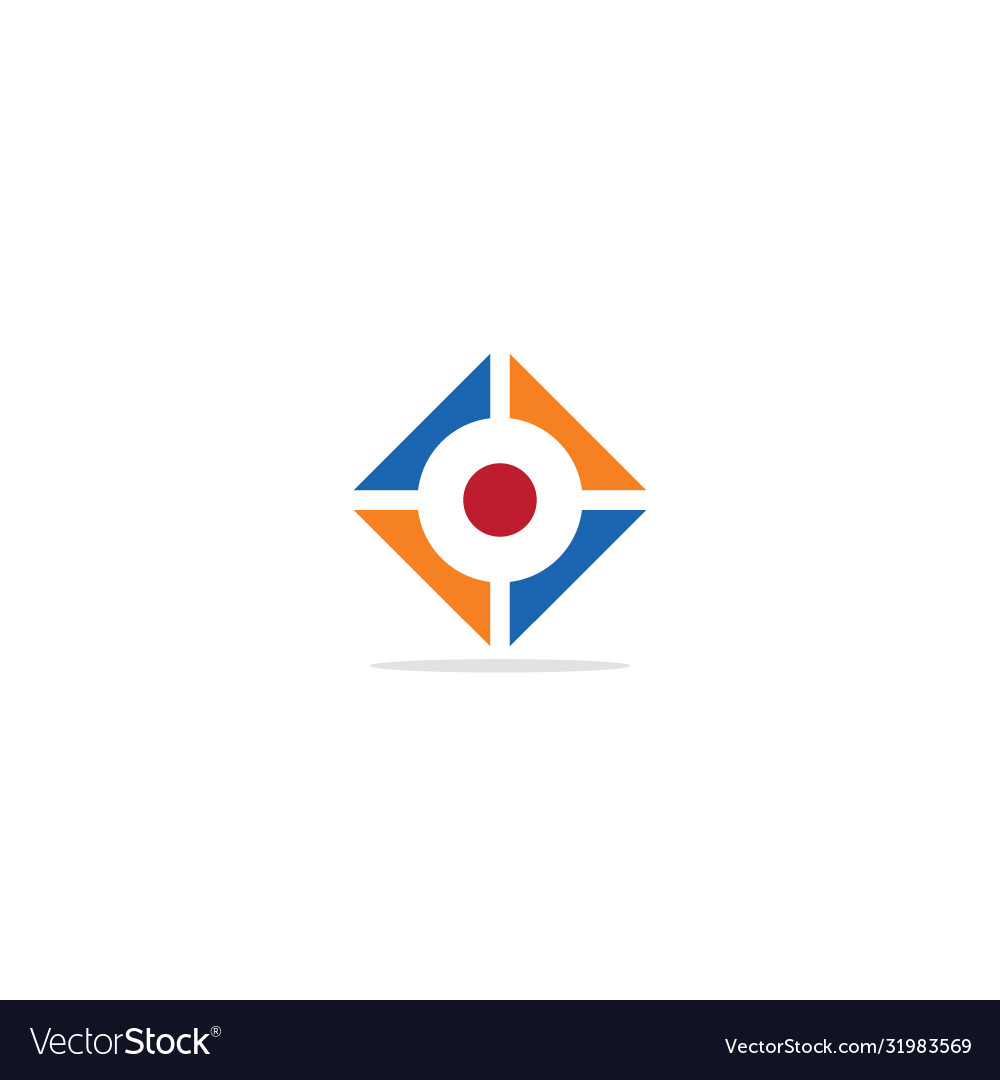 Square circle target abstract logo Royalty Free Vector Image