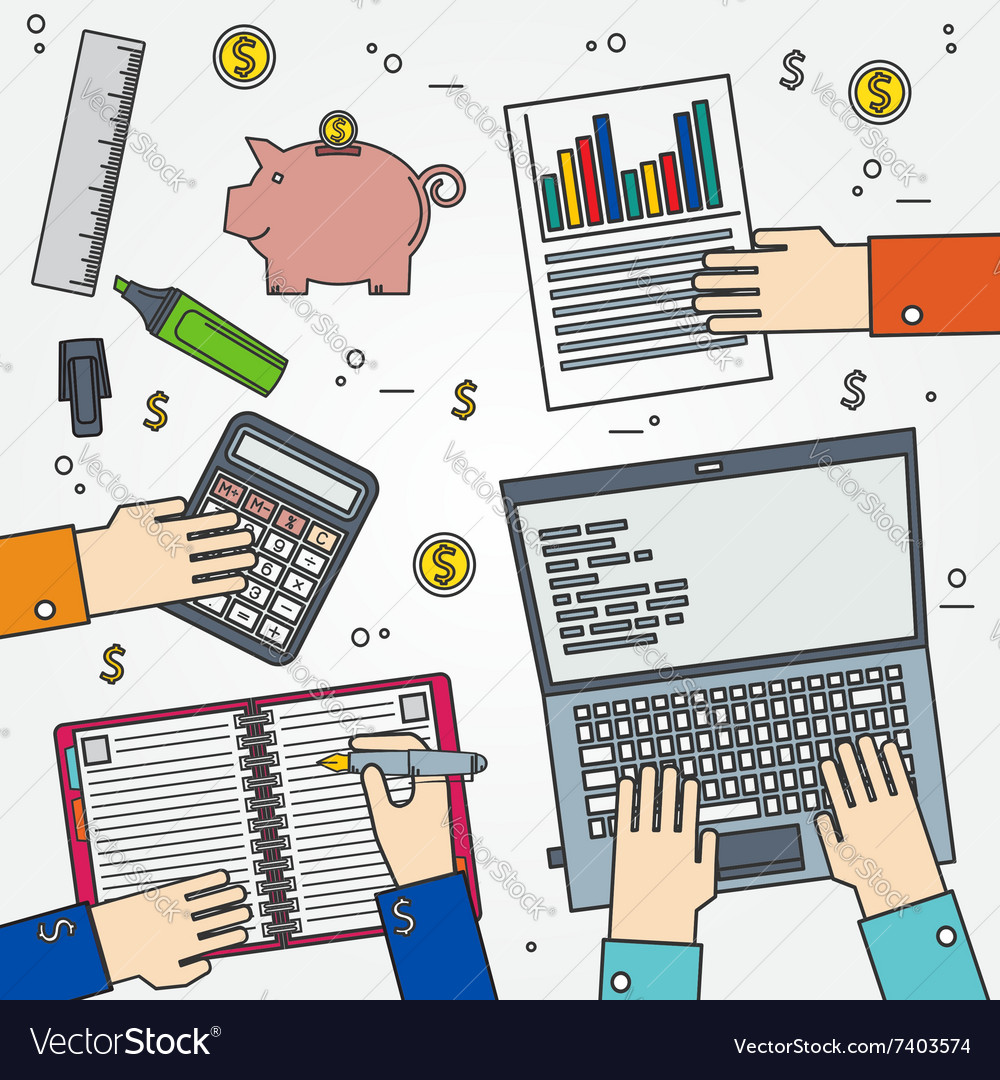 Accounting thin line icon Royalty Free Vector Image Accounting thin line icon Royalty Free Vector Image