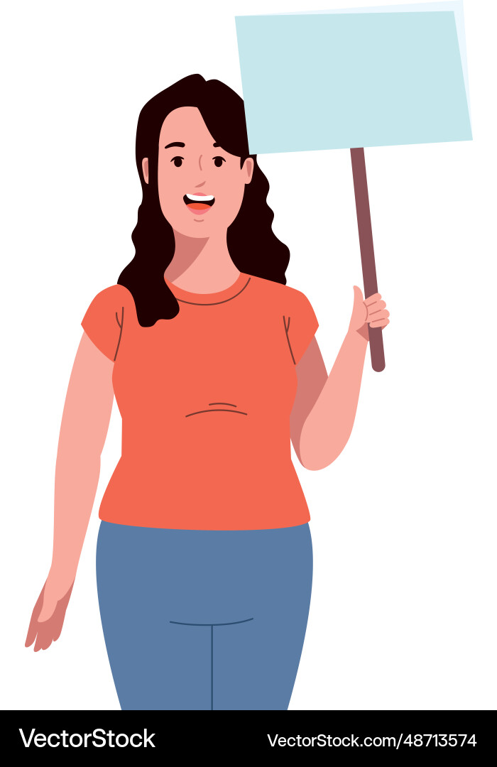 Activist woman demonstration Royalty Free Vector Image