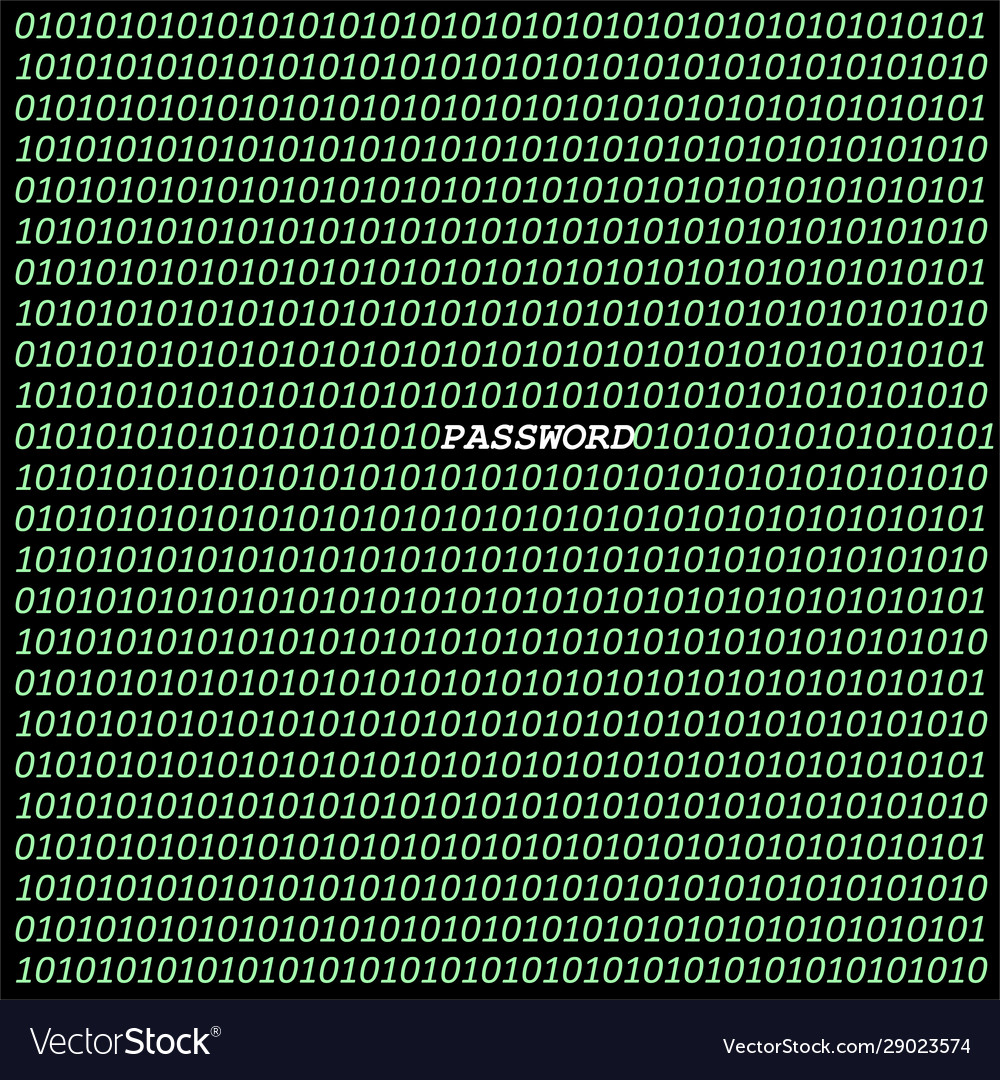 Binary code and password text on black Royalty Free Vector