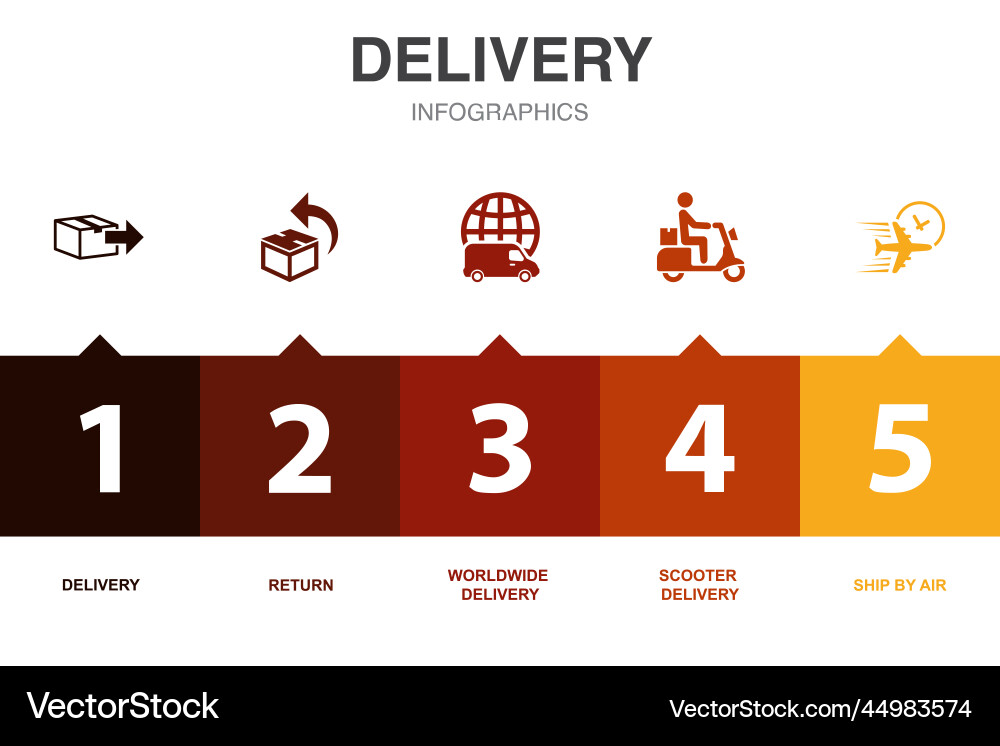 Delivery icons infographic design template Vector Image