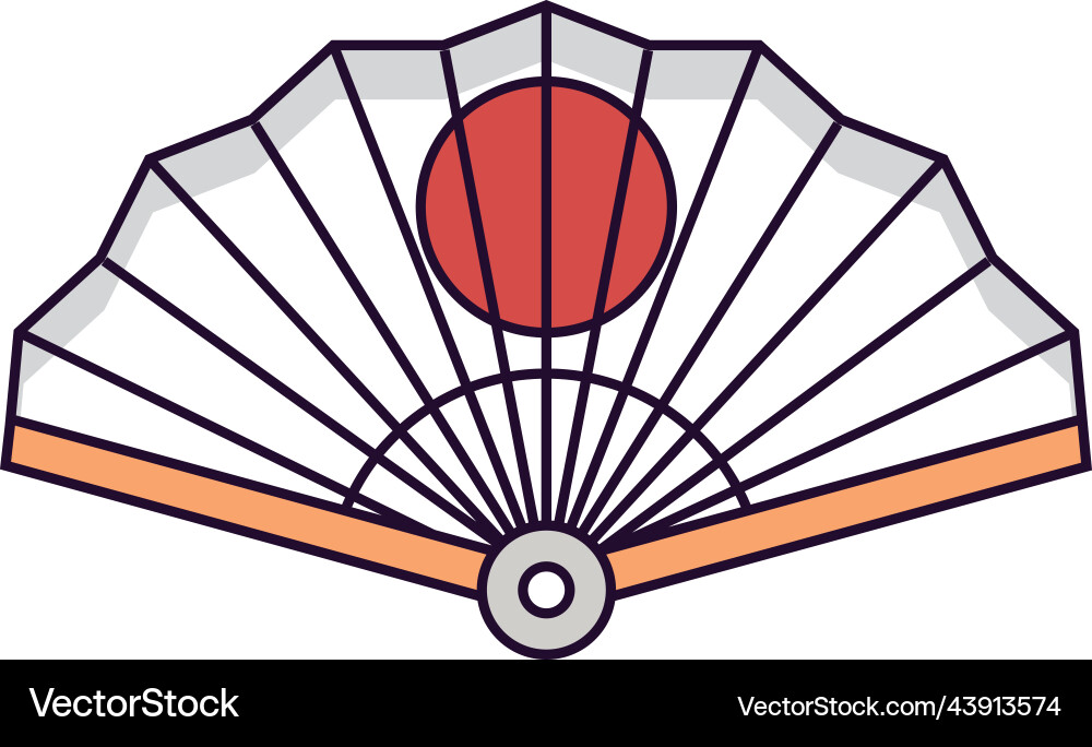 Japanese hand fan Royalty Free Vector Image - VectorStock
