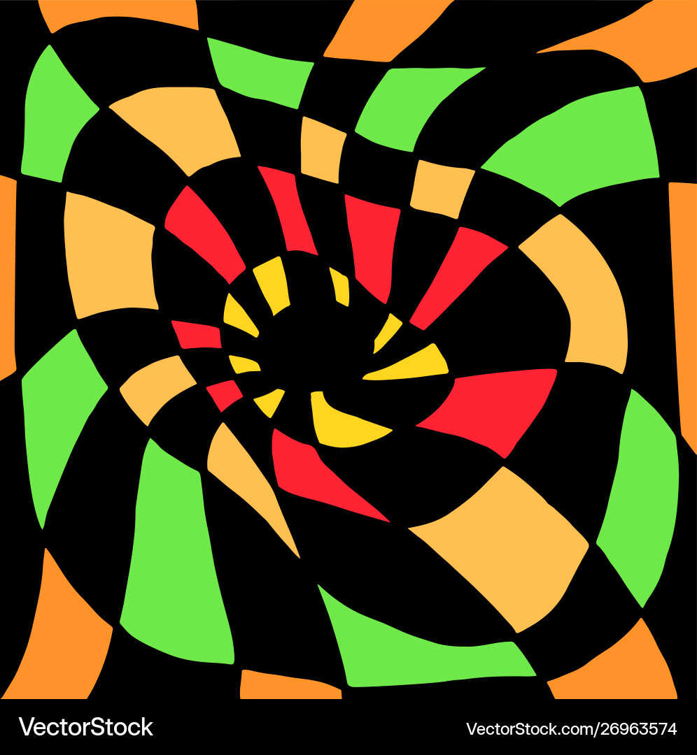 Psychedelic twisted abstract ornament divided Vector Image
