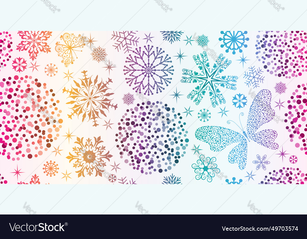 Seamless festive pattern with rainbow gradient Vector Image
