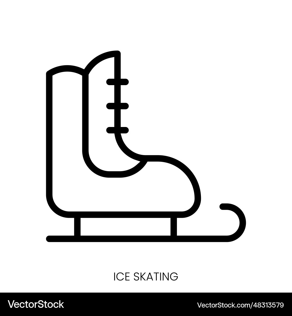 Ice skating icon line art style design isolated Vector Image