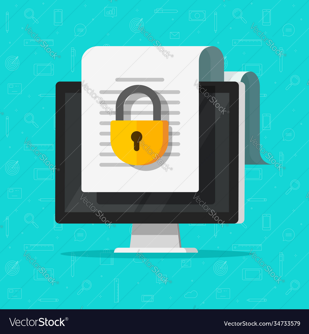 Locked confidential secure document online access Vector Image Locked confidential secure document online access Vector Image