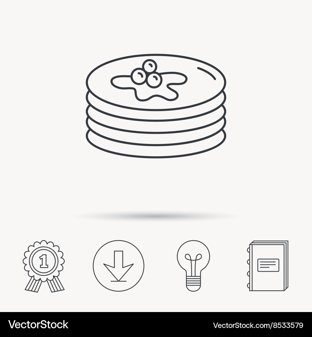 Pancakes icon american breakfast sign Royalty Free Vector
