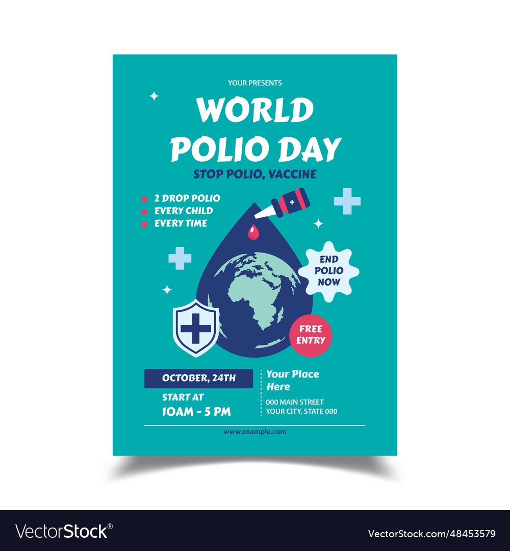 World polio day flyer Royalty Free Vector Image
