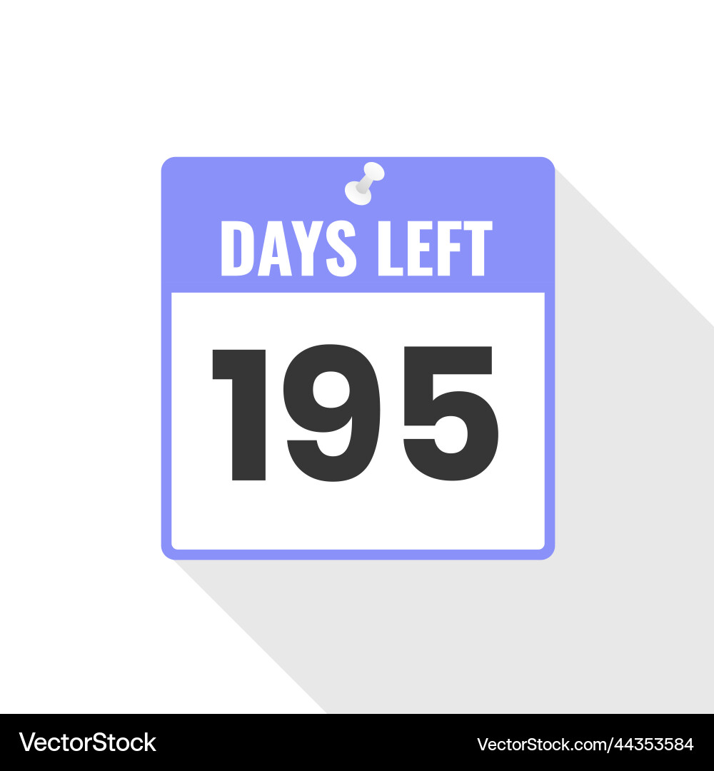 195 days left countdown sales icon days left Vector Image