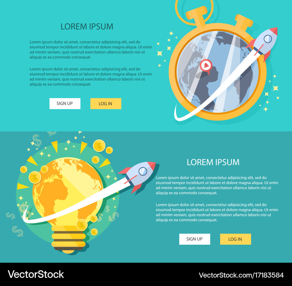 Flat design management concepts web Royalty Free Vector