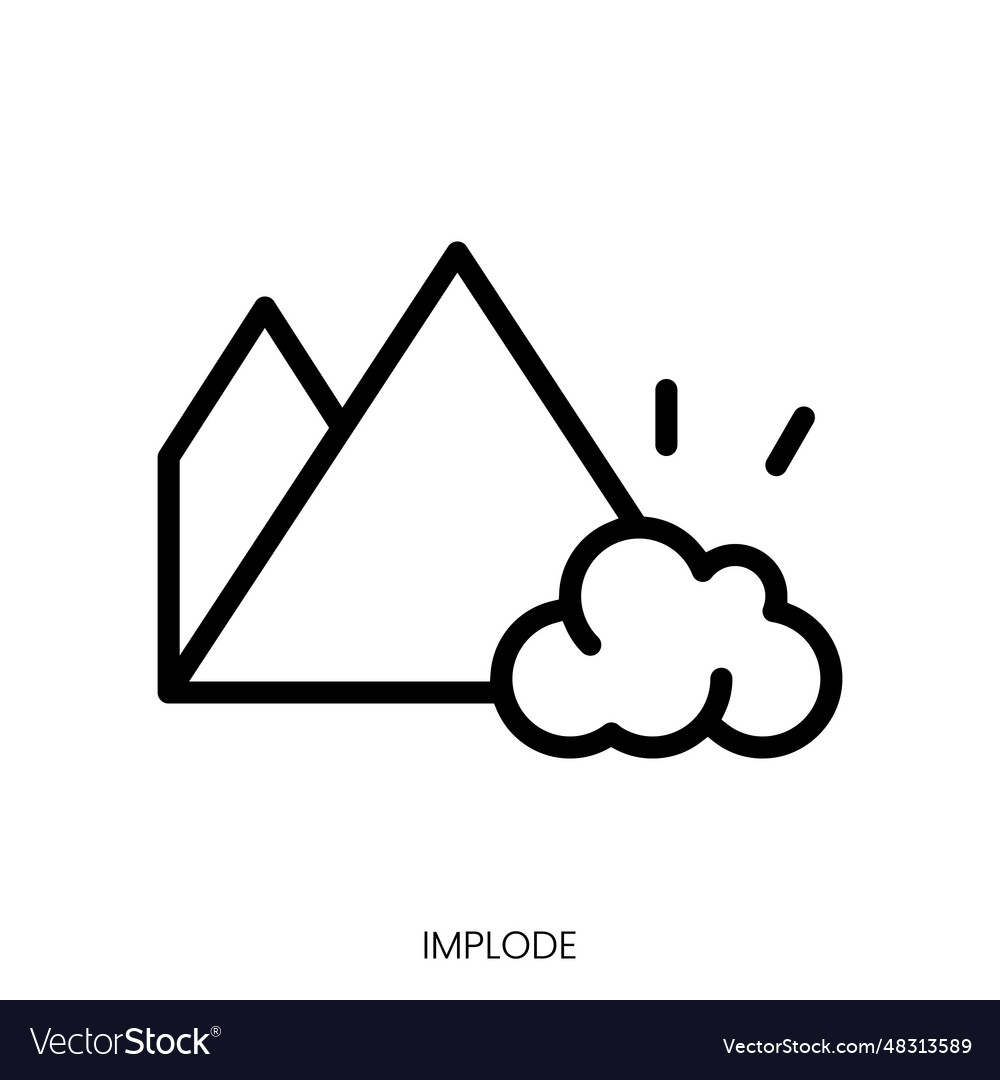 Implode icon line art style design isolated on Vector Image