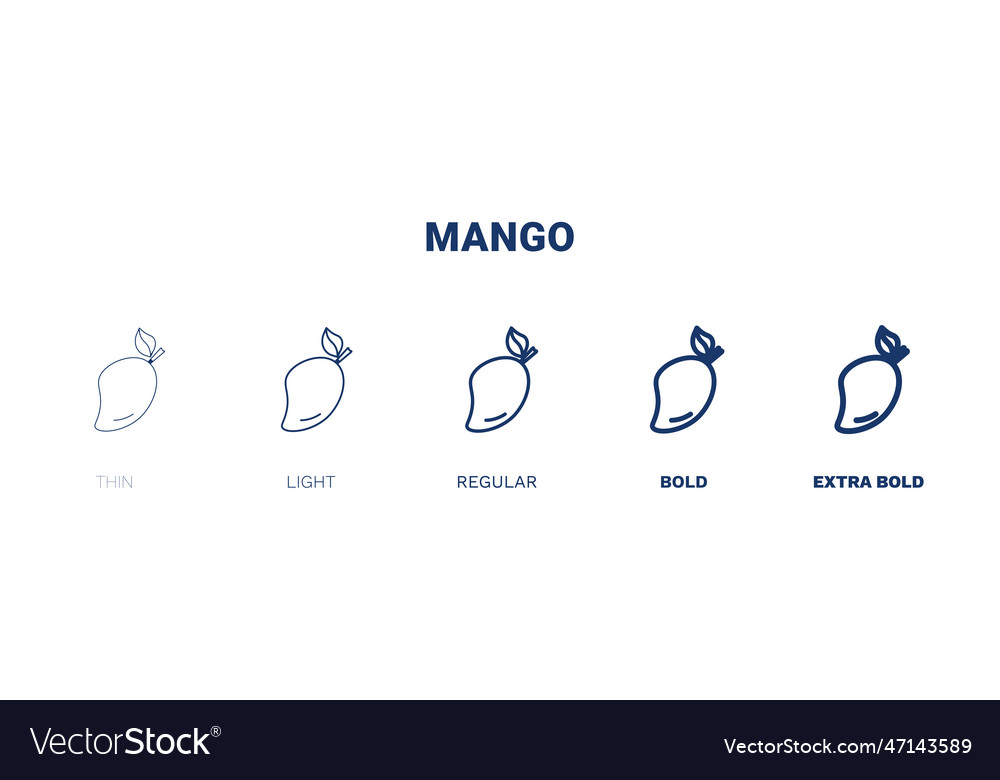 Mango icon thin light regular bold black Vector Image