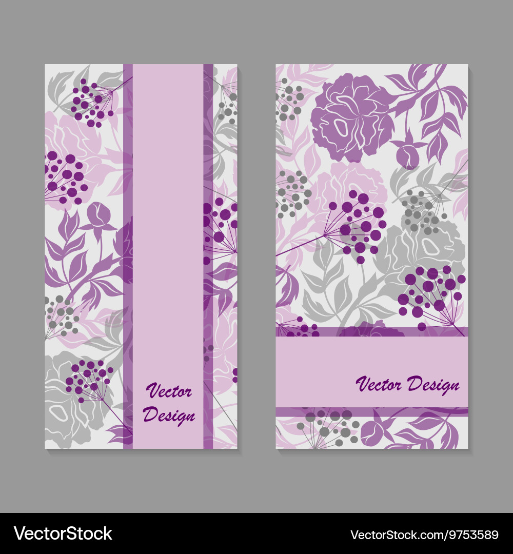 Set of vertical banners with flowers Royalty Free Vector