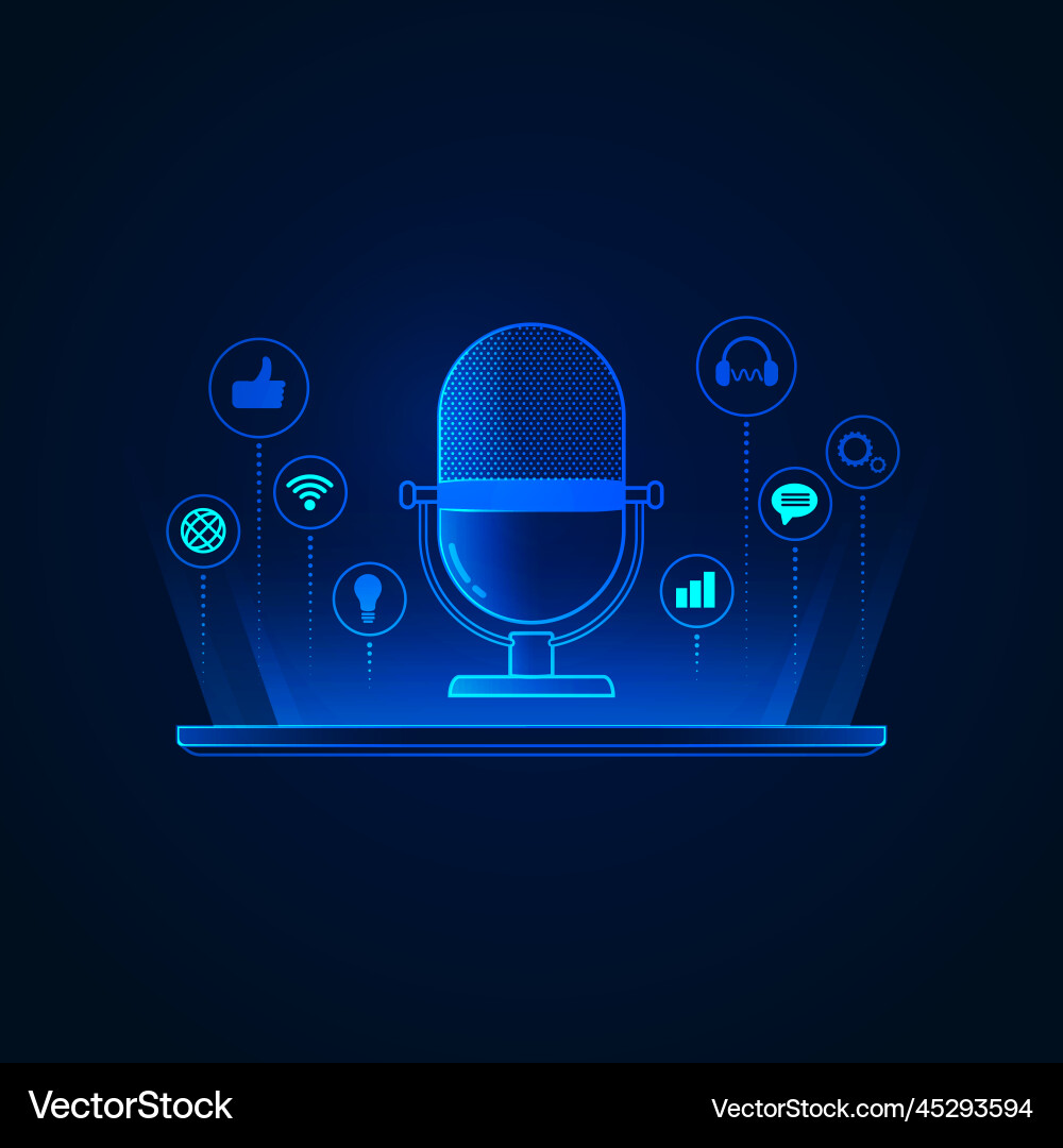 Concept of podcast technology graphic Royalty Free Vector