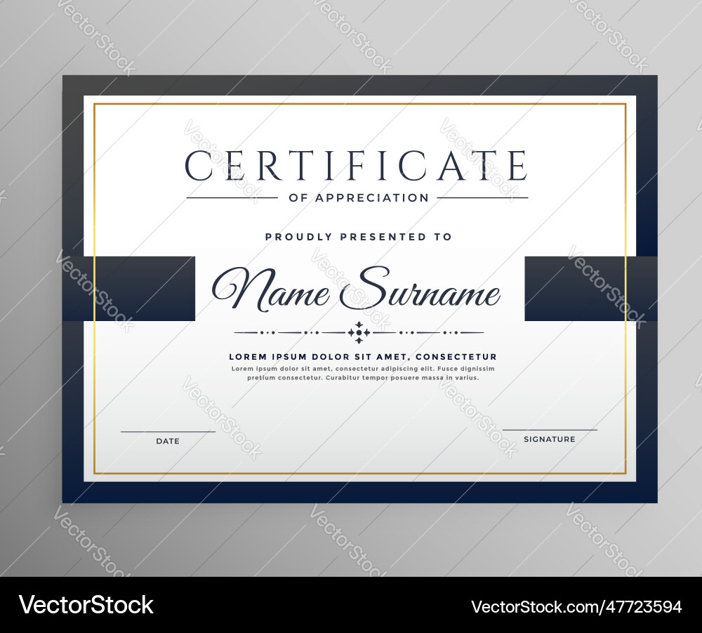 Creative elegant certificate of appreciation Vector Image