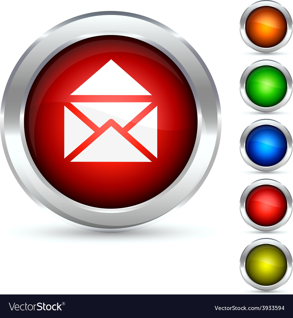 Mail button Royalty Free Vector Image - VectorStock