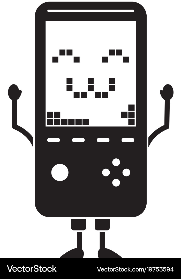 Portable video game console kawaii character Vector Image