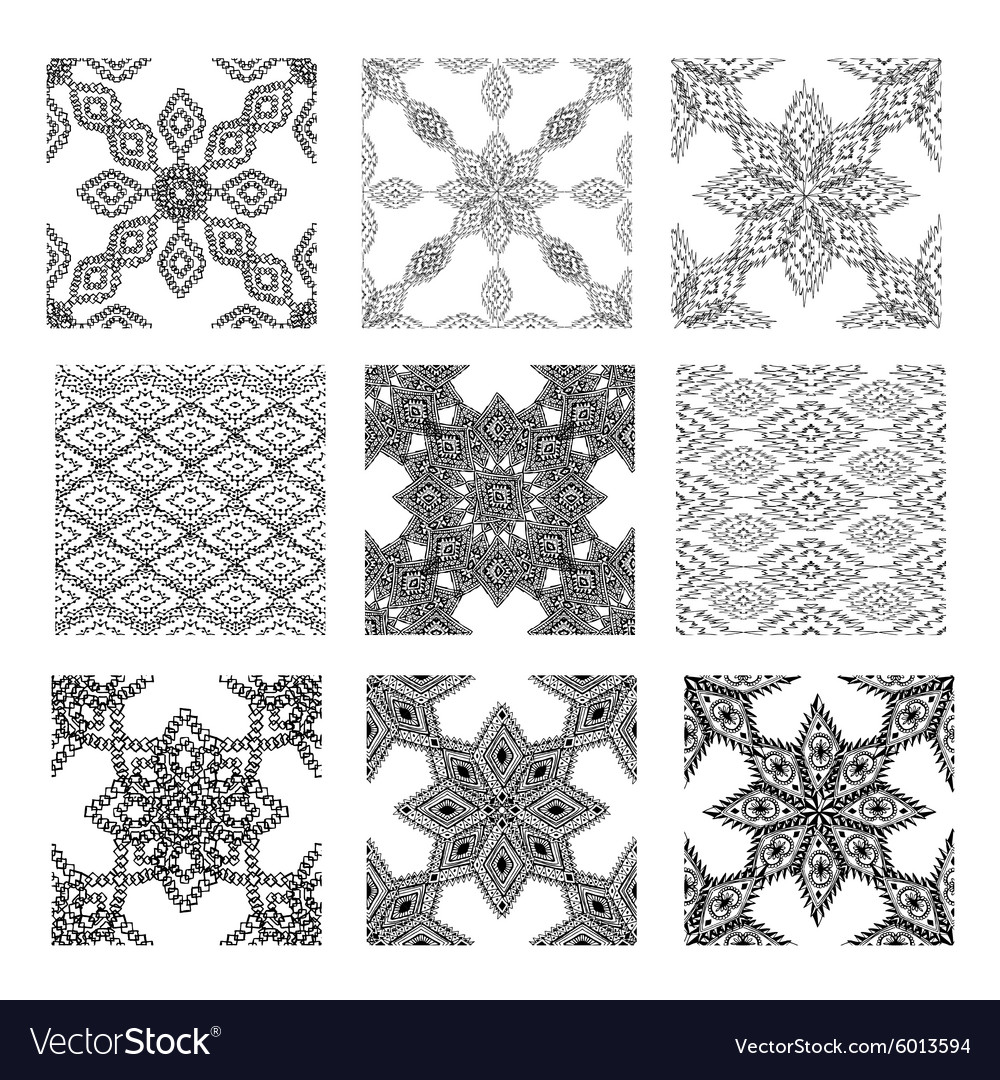 Seamless patterns set Royalty Free Vector Image