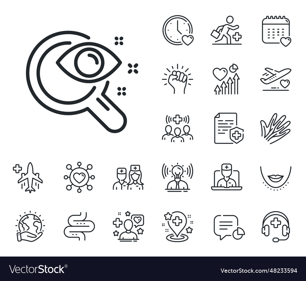 Vision test line icon eyesight check sign Vector Image