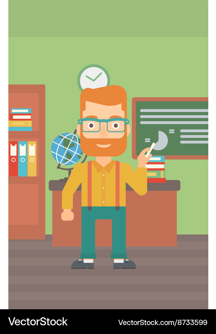 Man with chalk in hand Royalty Free Vector Image