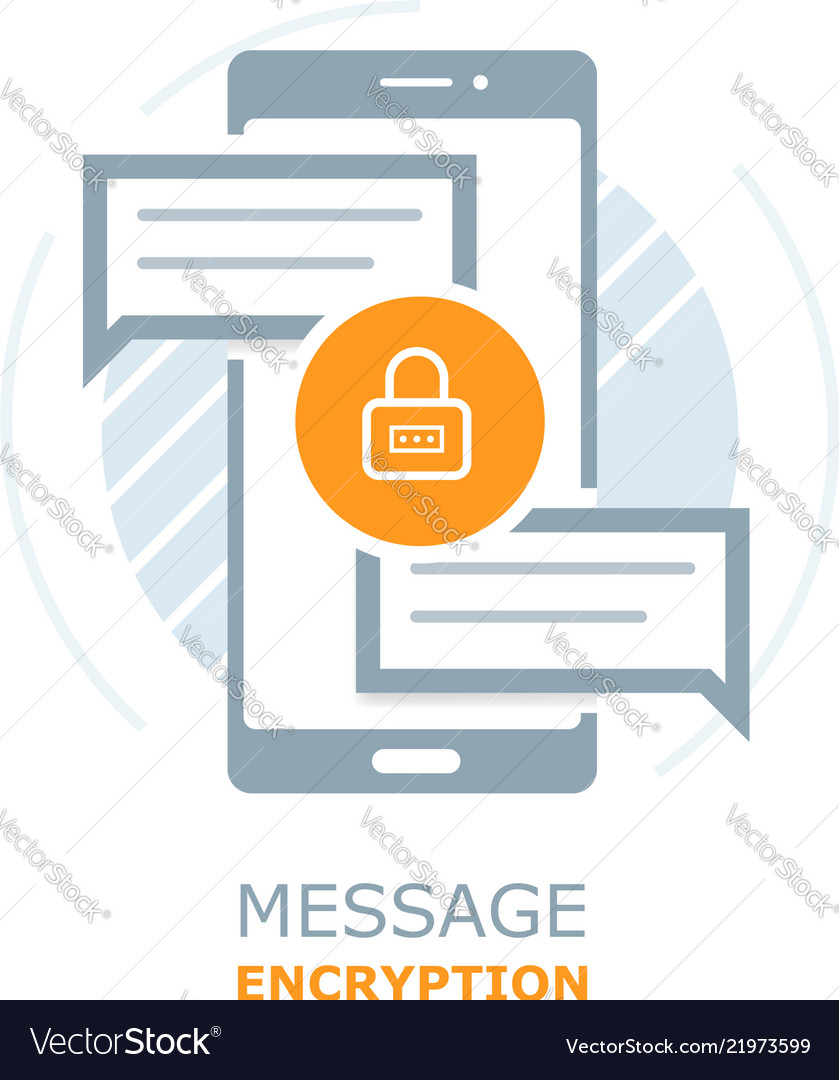 Mobile message encryption Royalty Free Vector Image