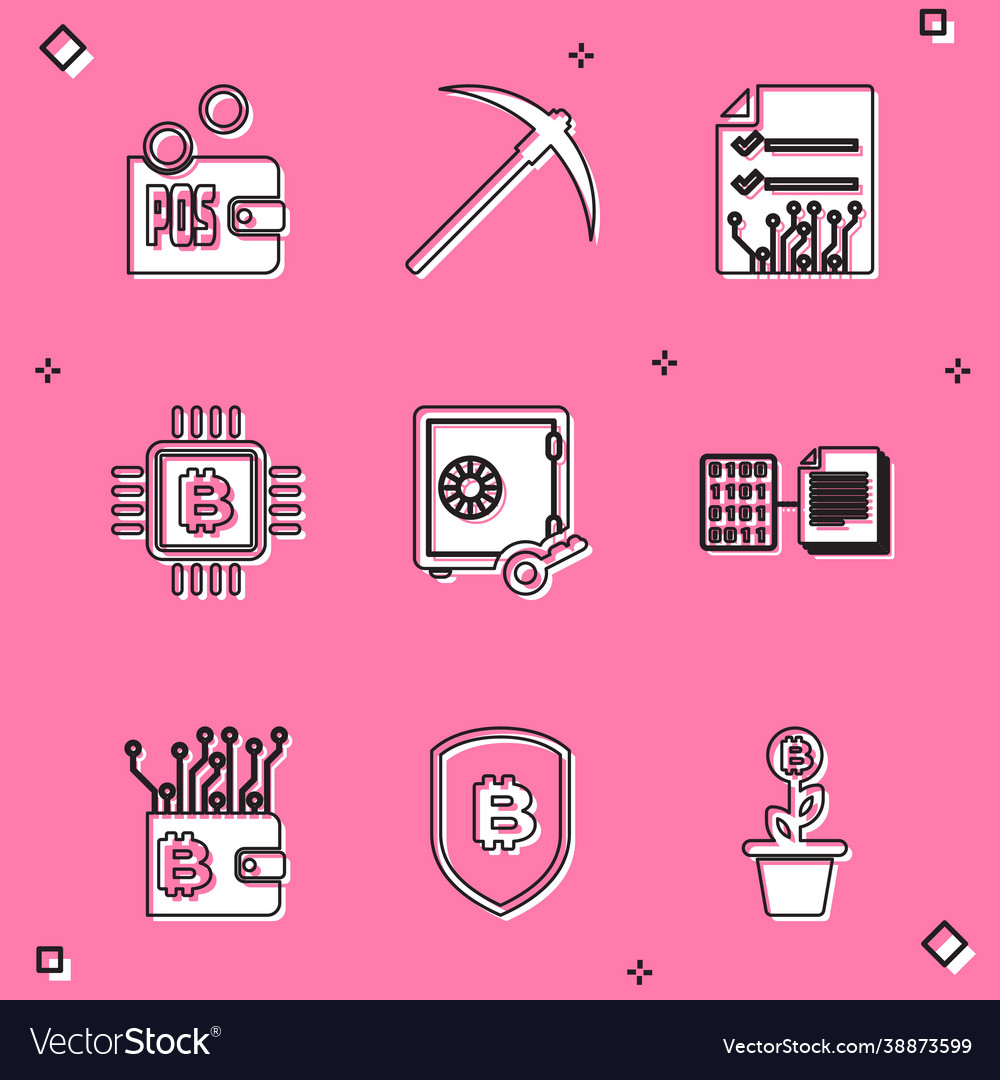 Set prostake pickaxe smart contract cpu Royalty Free Vector