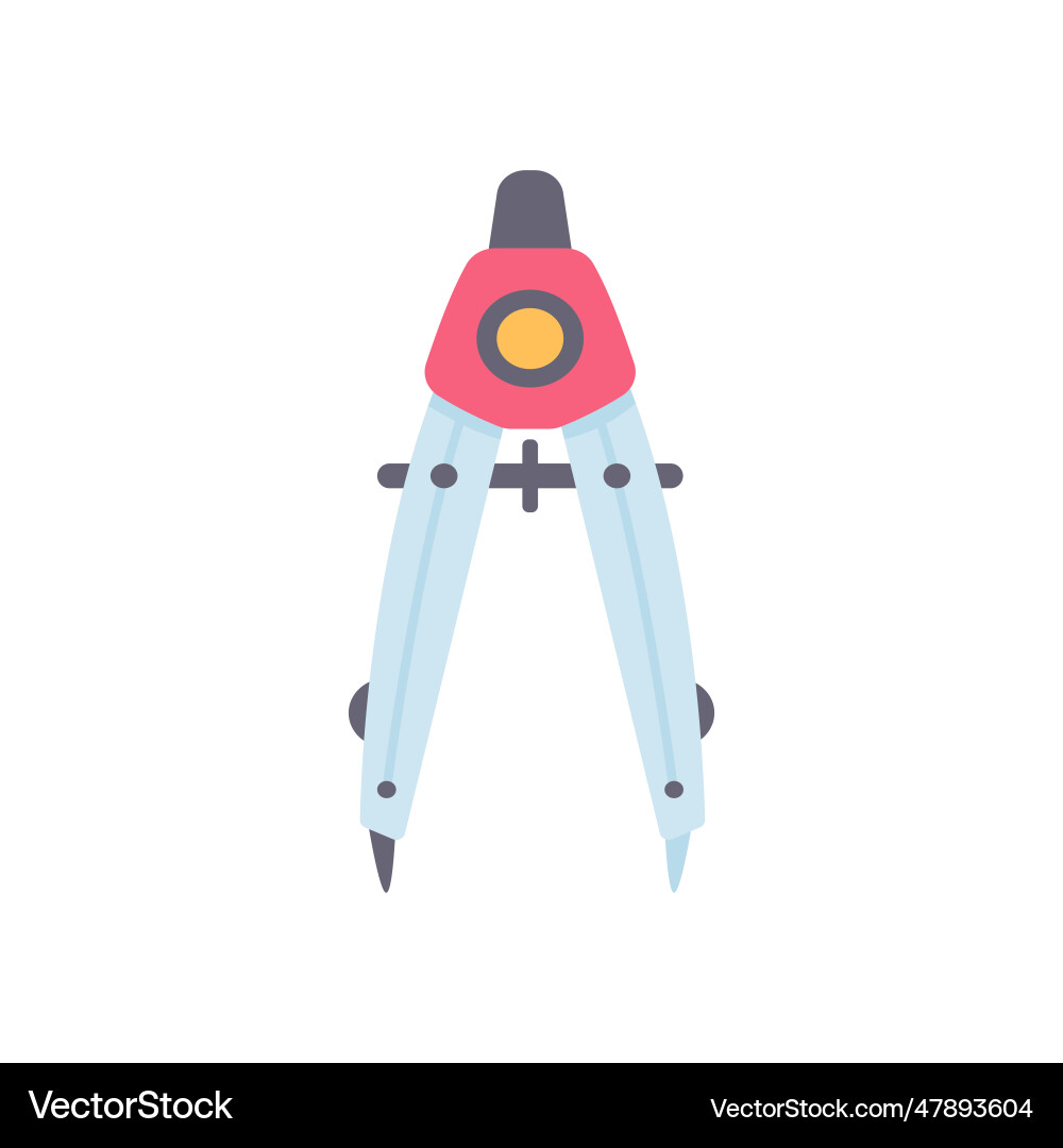 Compass circle school supplies for children Vector Image