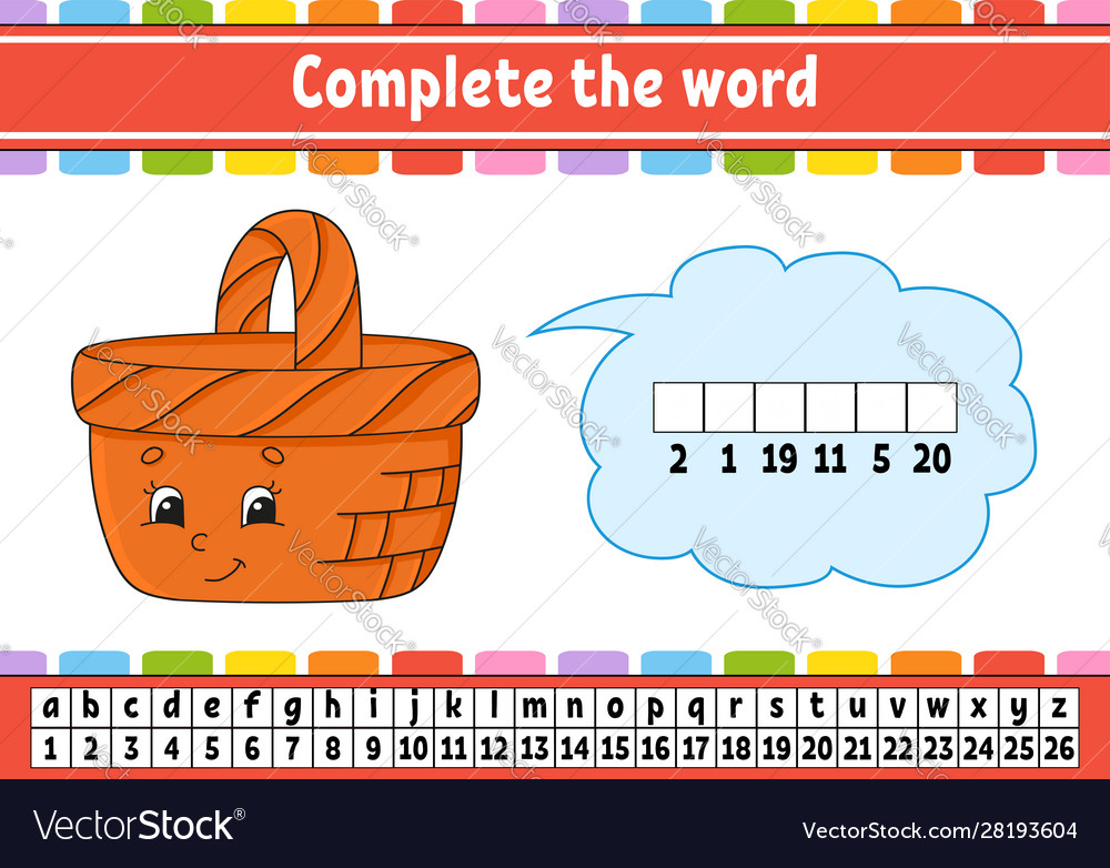 Complete words cipher code learning Royalty Free Vector