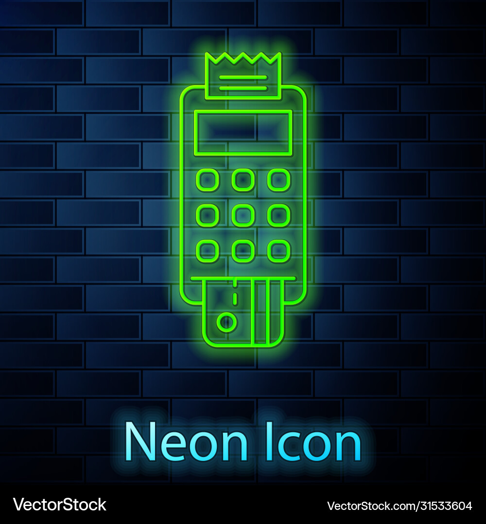 Glowing neon line pos terminal with inserted Vector Image
