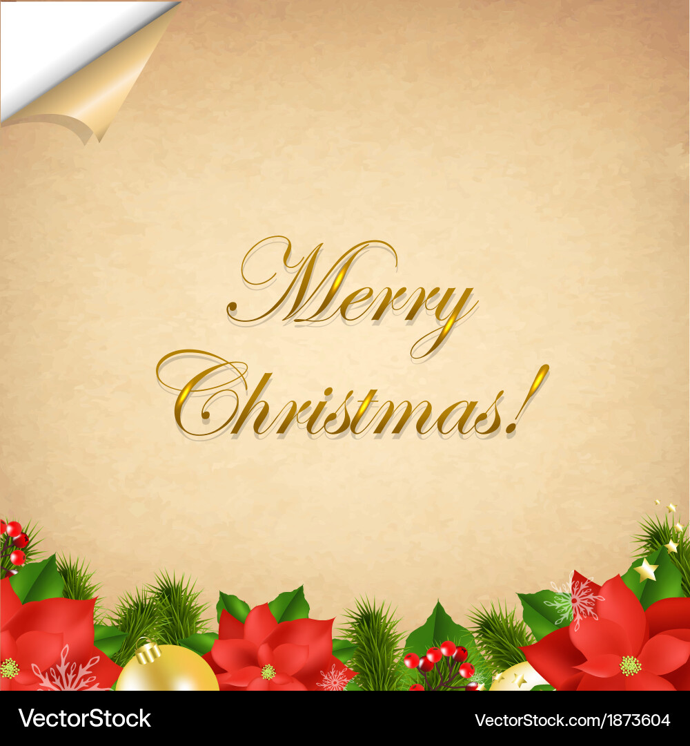 Old paper with corner and christmas border Vector Image