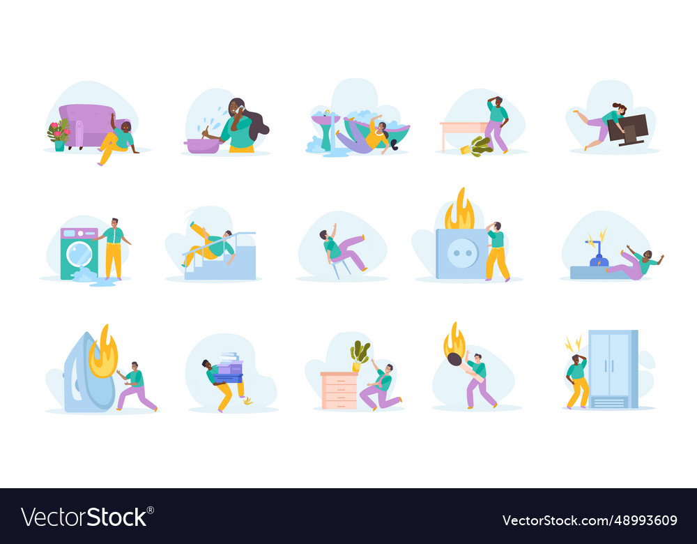 Home safety icons set Royalty Free Vector Image Home safety icons set Royalty Free Vector Image