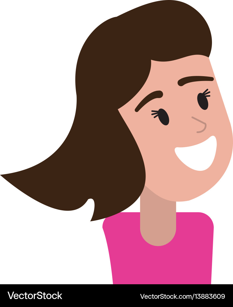 Portrait woman happy image Royalty Free Vector Image