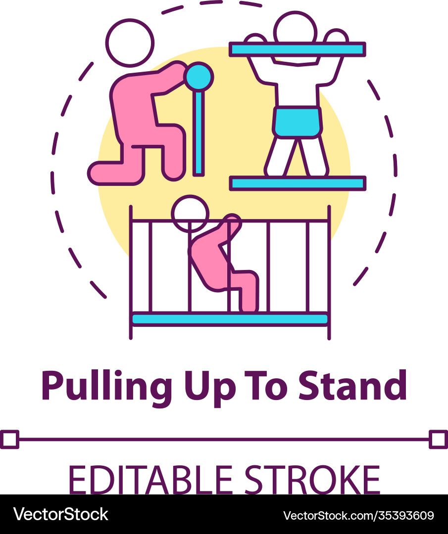 Pulling up to stand concept icon Royalty Free Vector Image