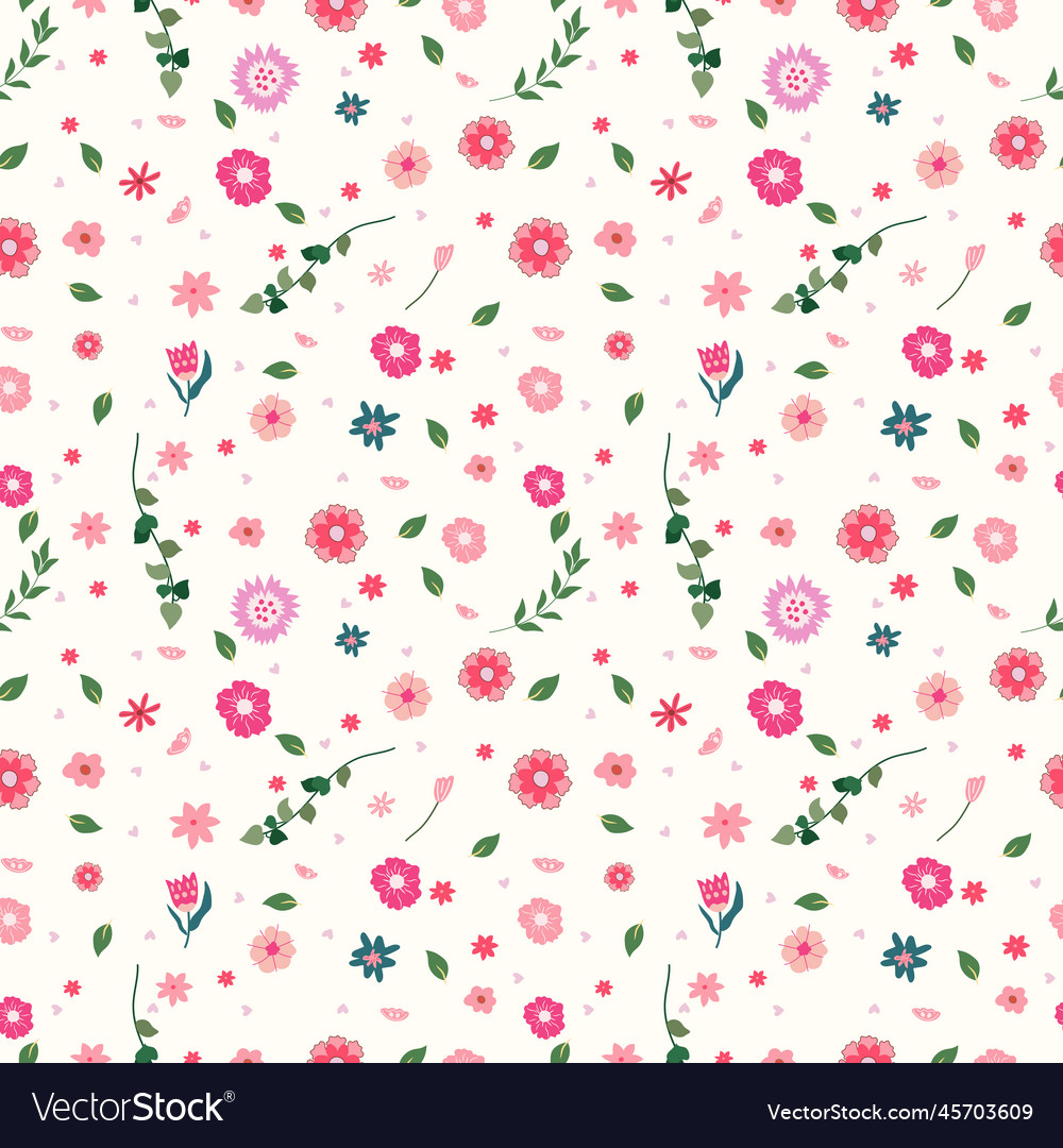 Seamless pattern with bright flowers on a light Vector Image