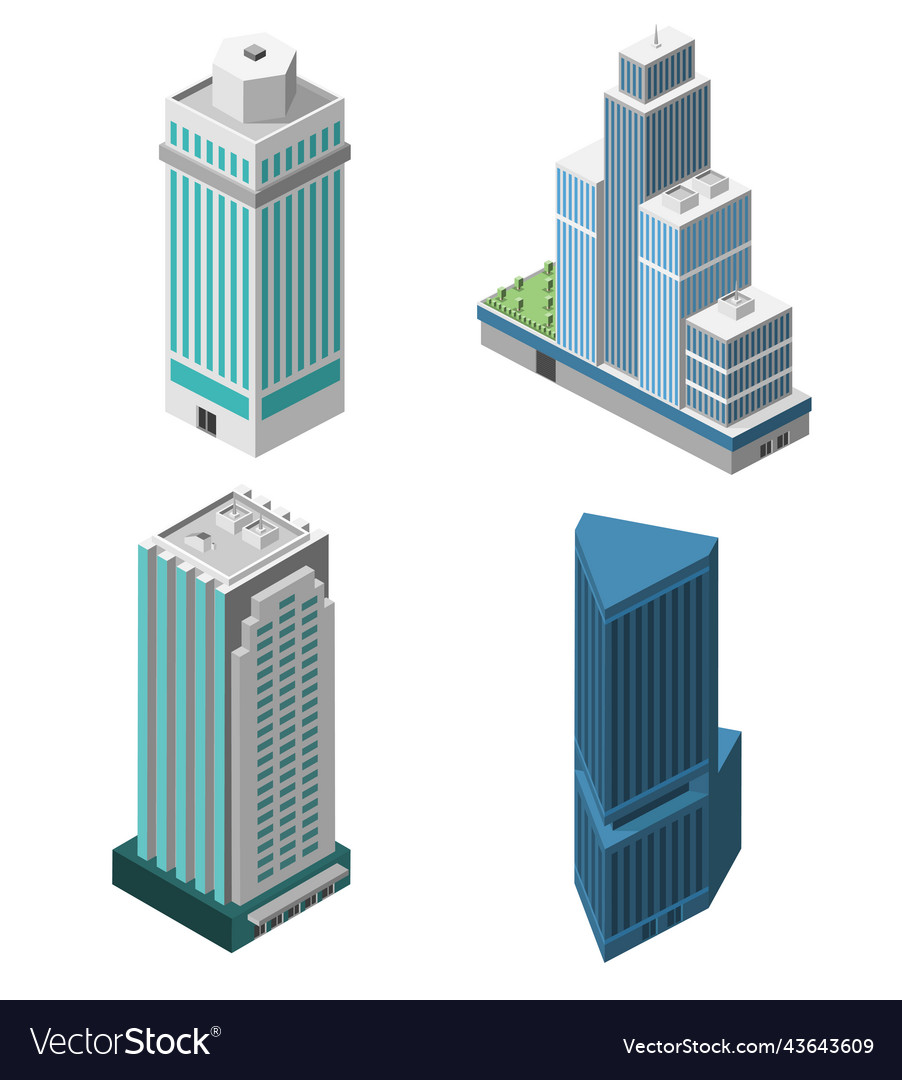 Skyscrapers offices set Royalty Free Vector Image
