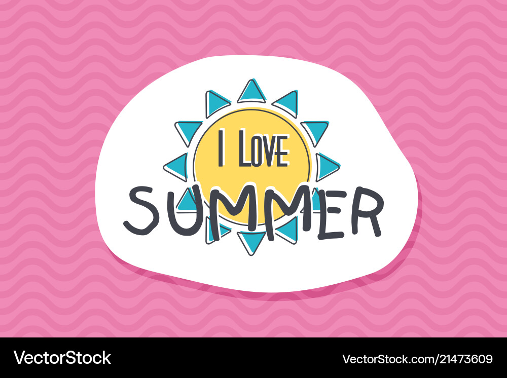 Summer poster card i love Royalty Free Vector Image