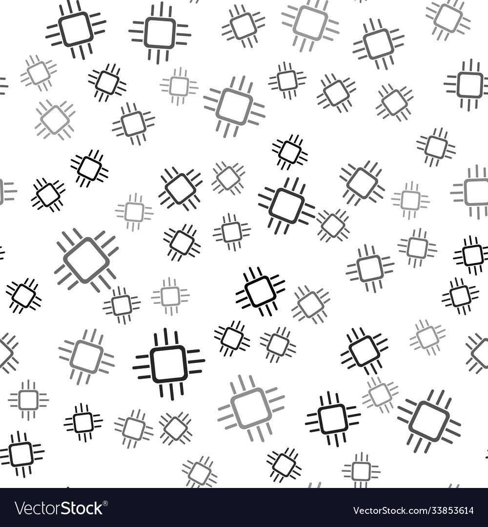 Black computer processor with microcircuits cpu Vector Image