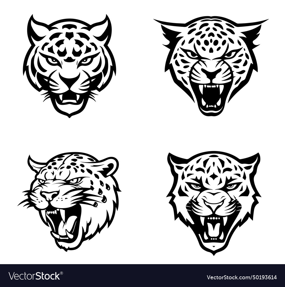 Leopard set logo Royalty Free Vector Image - VectorStock
