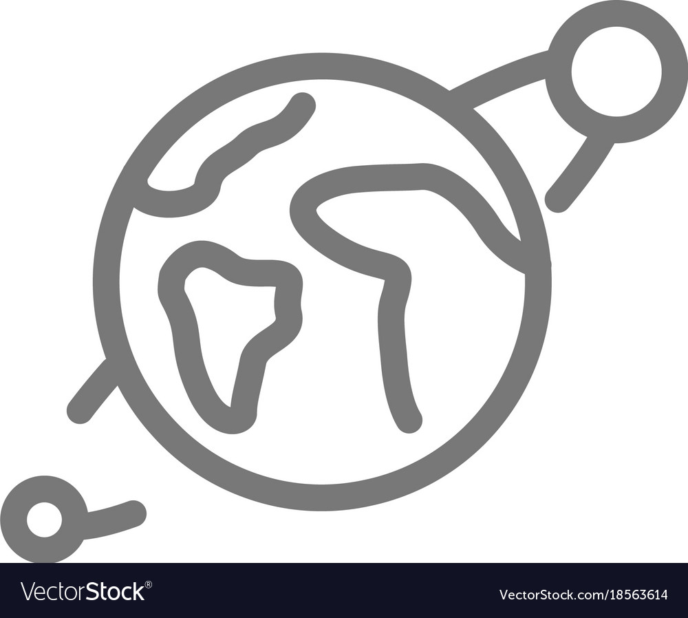 Simple planet line icon symbol and sign Royalty Free Vector