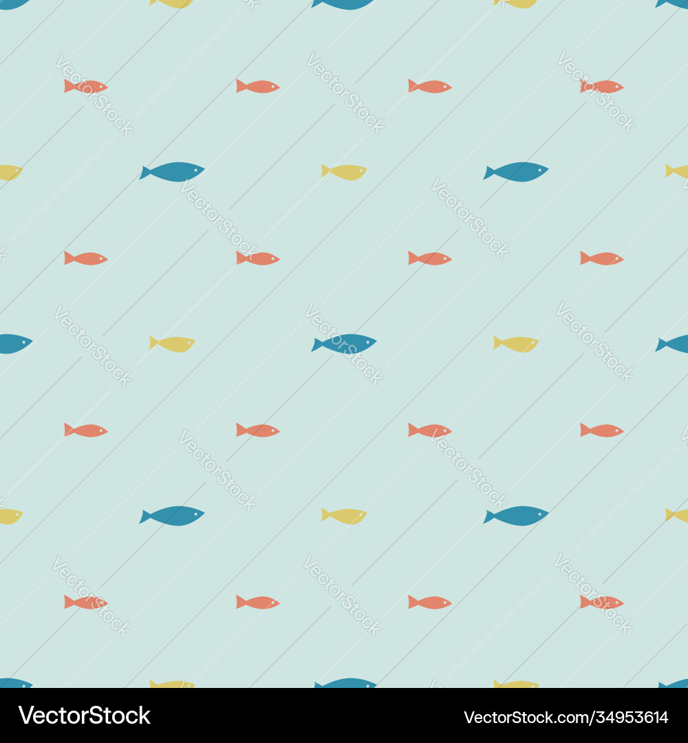 Small fishes simple seamless pattern for children Vector Image