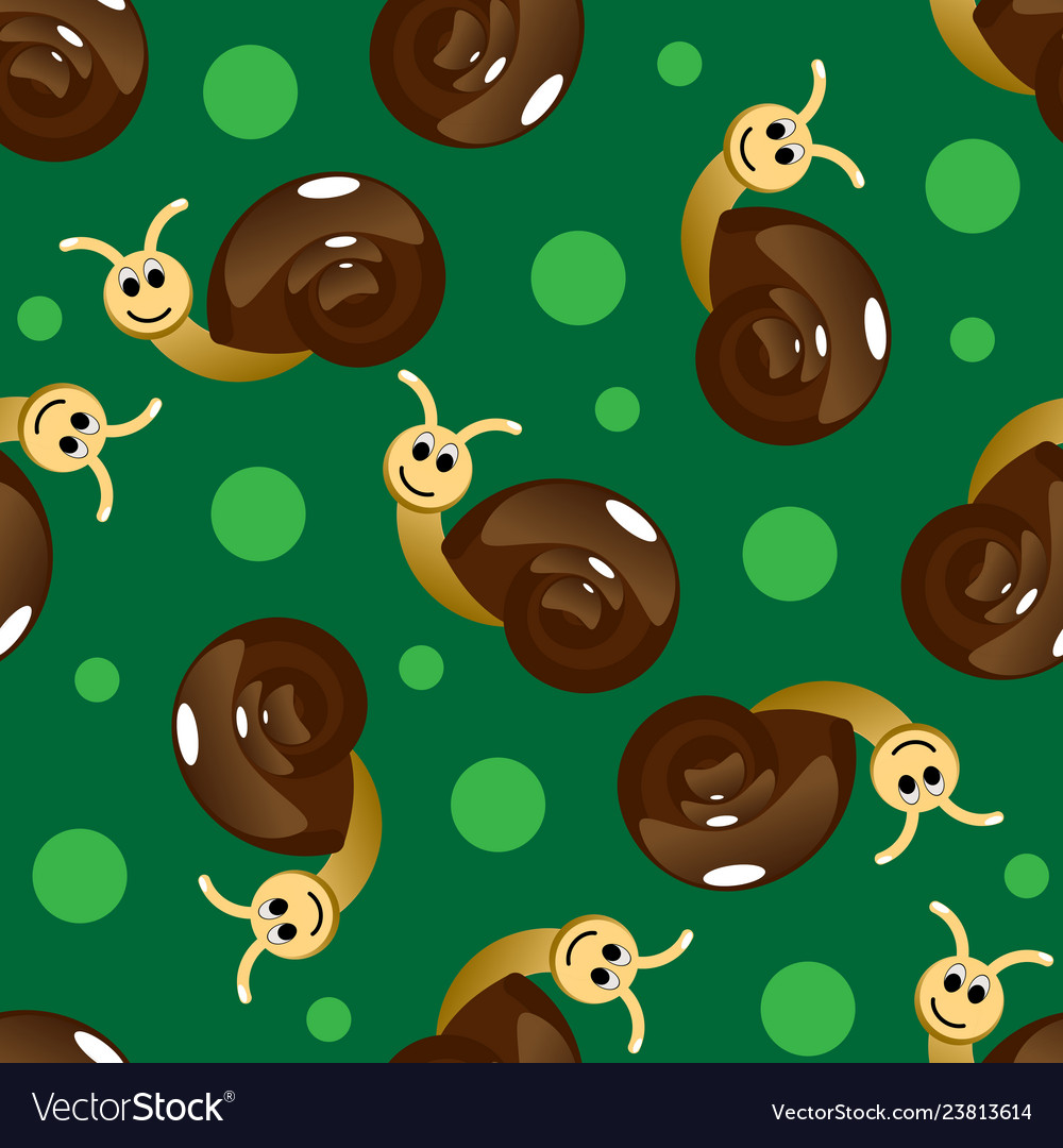 Snail seamless pattern Royalty Free Vector Image