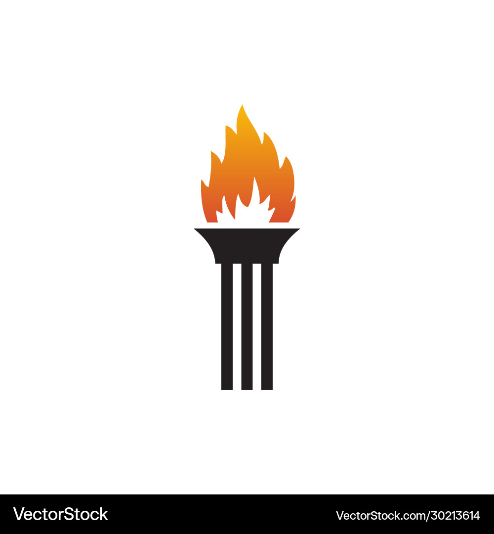 Torch icon logo design template Royalty Free Vector Image