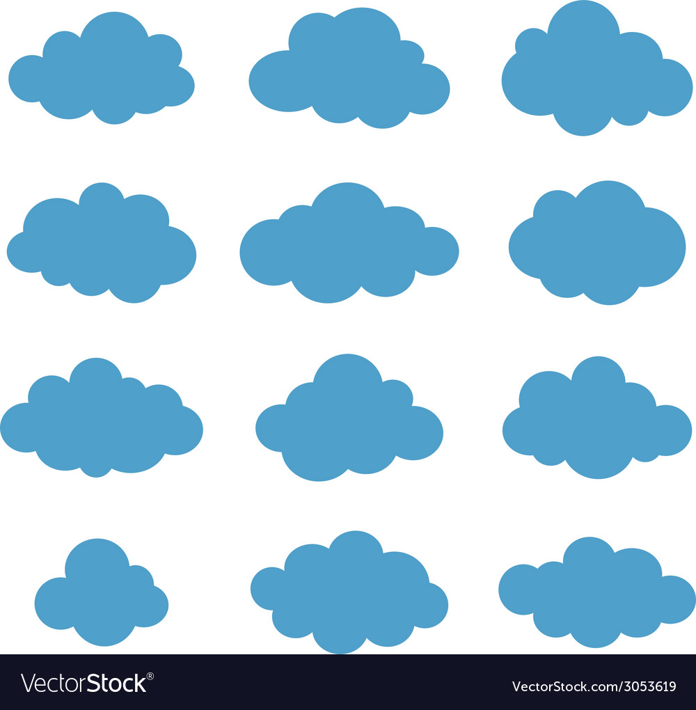 Clouds collection Cloud shapes pack Royalty Free Vector
