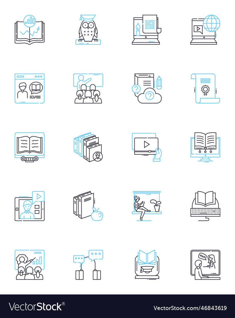 Digital design linear icons set typography logo Vector Image Digital design linear icons set typography logo Vector Image